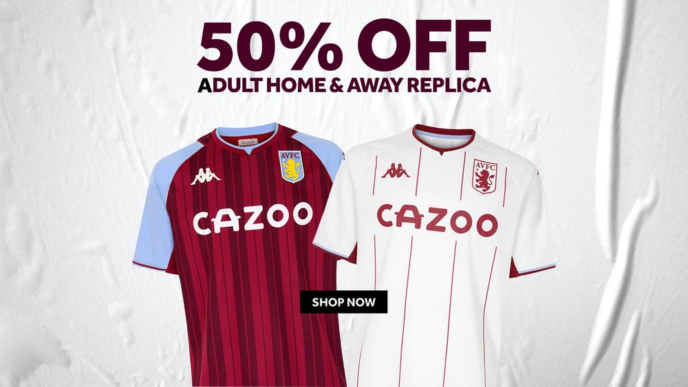 Sale: 50% off adult home and away Aston Villa shirts! | AVFC