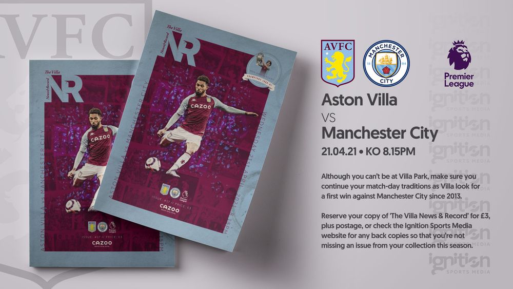 Matchday programme for Man City on sale now! | AVFC