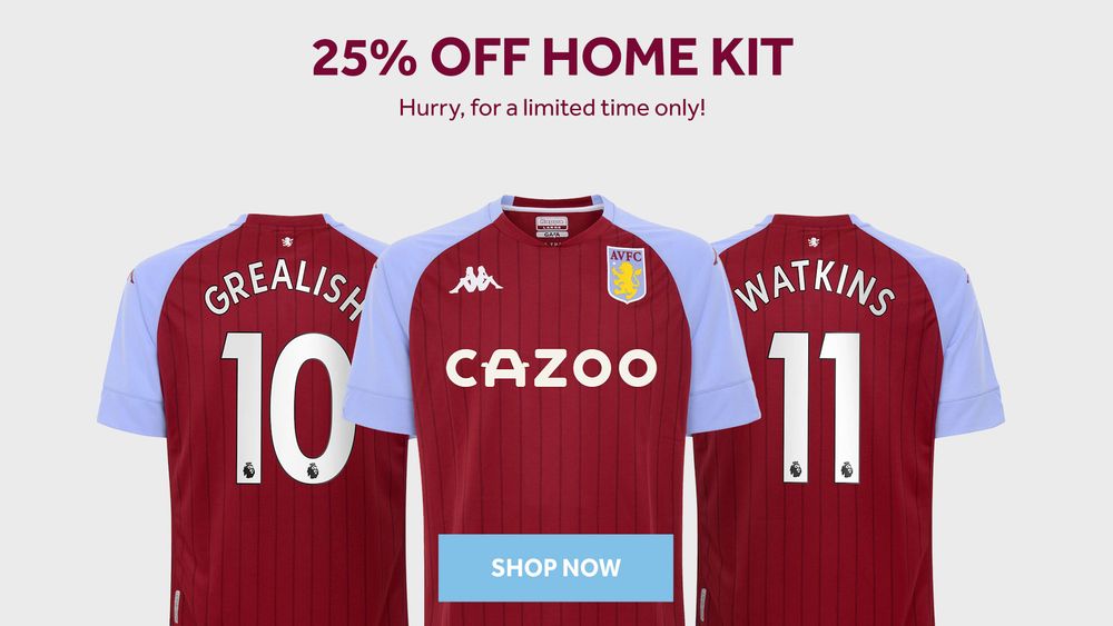 Supporters can get 25% off Aston Villa's 2020/21 home kit - but hurry ...